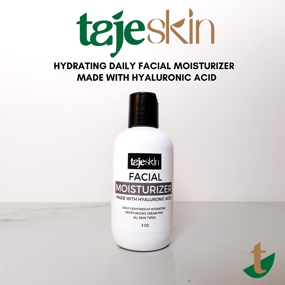 Hydrating Daily Facial Moisturizer made with Hyaluronic Acid & Green T ...